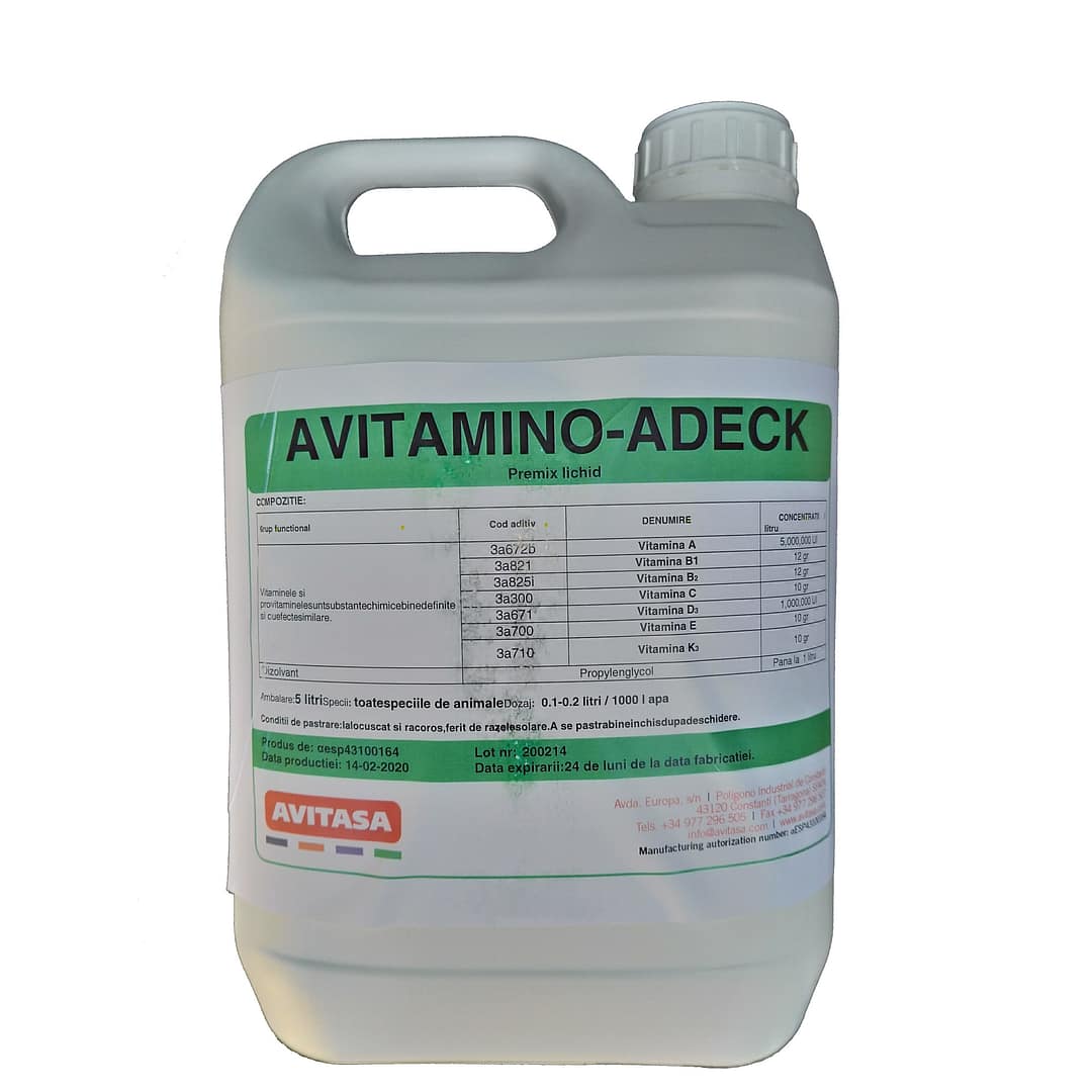 Complex de vitamine, AD3E, aditiv furajer, AVITAMINO-ADECK, 5L