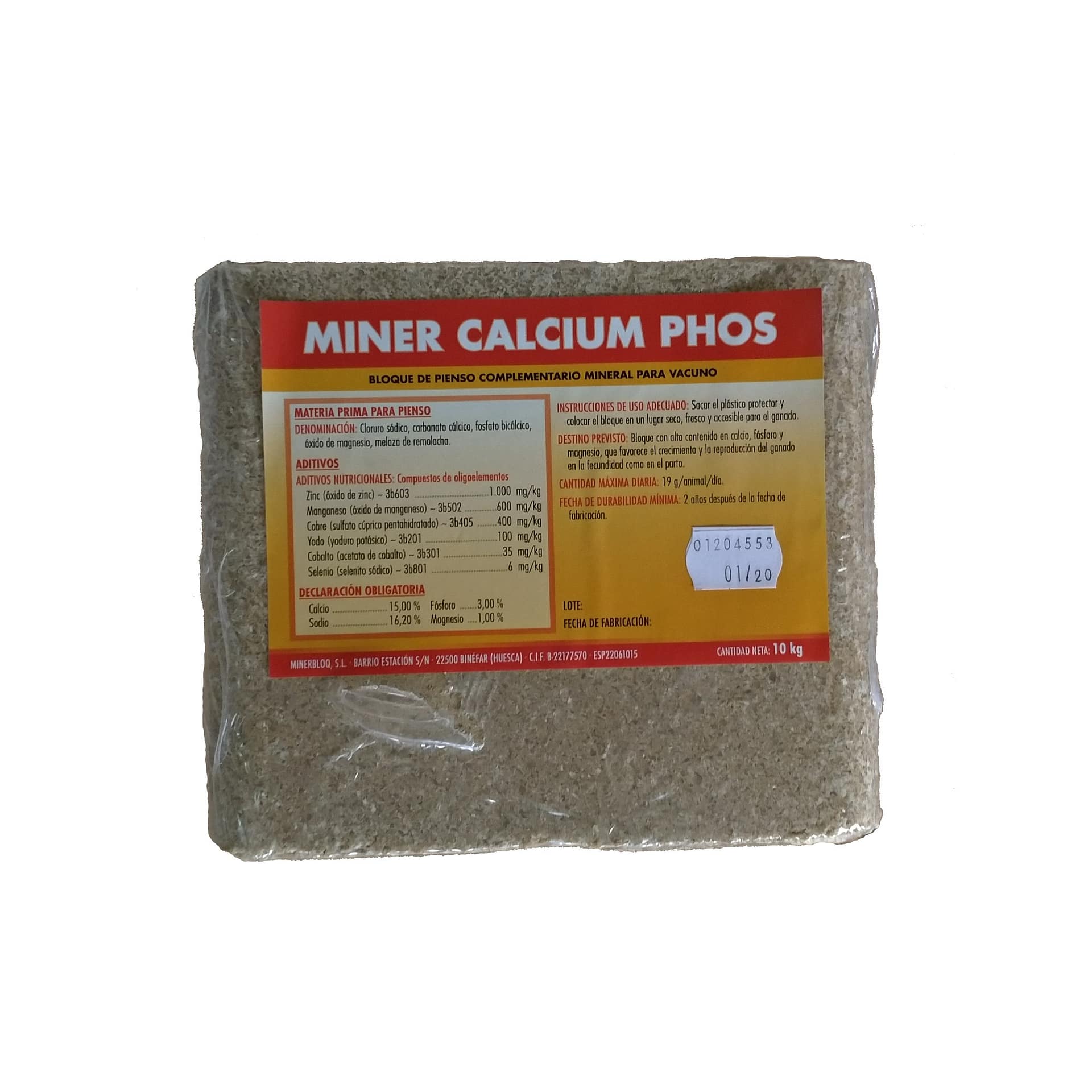Bloc mineral pentru rumegatoare, MINER CALCIUM-PHOS, 10kg